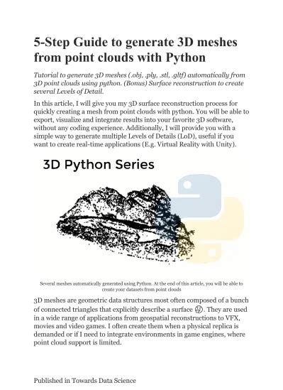 5 Step Guide To Generate 3d Meshes From Point Clouds With Python