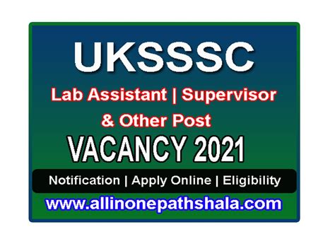 Lab Assistant Vacancy 2021 In Uttarakhand For 434 Posts Pathshala Job