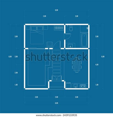 Floor Plan Blueprint Figure Jotting Sketch Stock Vector Royalty Free