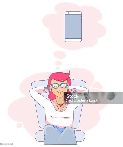 Gambar Vektor Dari Seorang Gadis Yang Duduk Dan Bermimpi Di Latar
