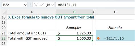 How To Calculate Gst Using Excel Formulas Excel At Work