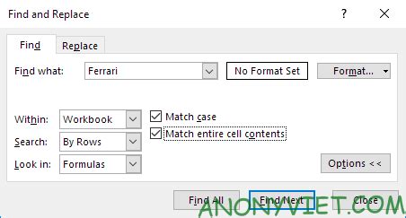 Lesson 52 How To Use The Search Feature In Excel AnonyViet English Version