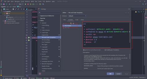 Idea中设置自定义代码模板快速创建文件 Csdn博客