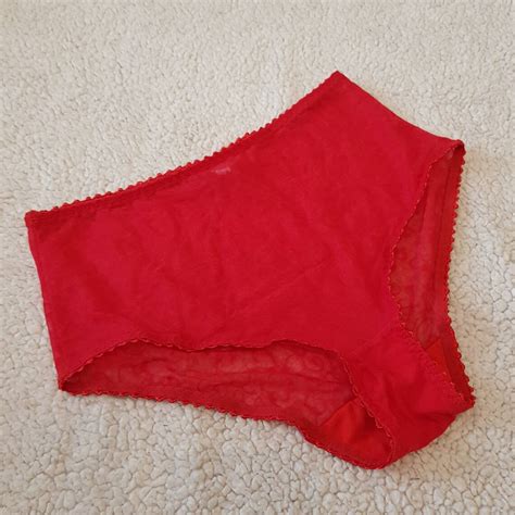Rojo Hecho A Mano Bragas Sin Entrepierna Tanga De Encaje Etsy España