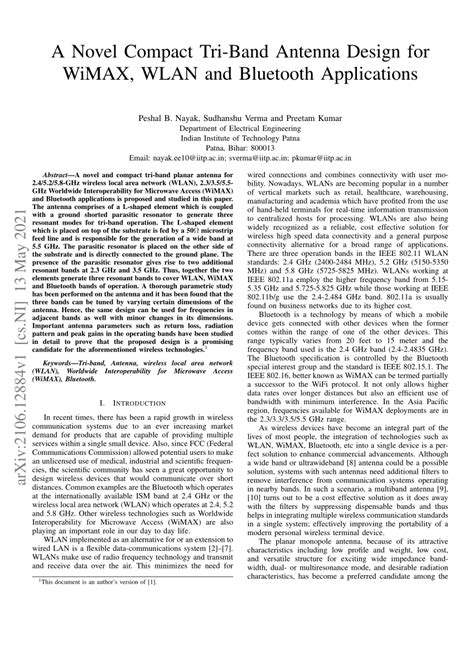 Pdf A Novel Compact Tri Band Antenna Design For Wimax Wlan And
