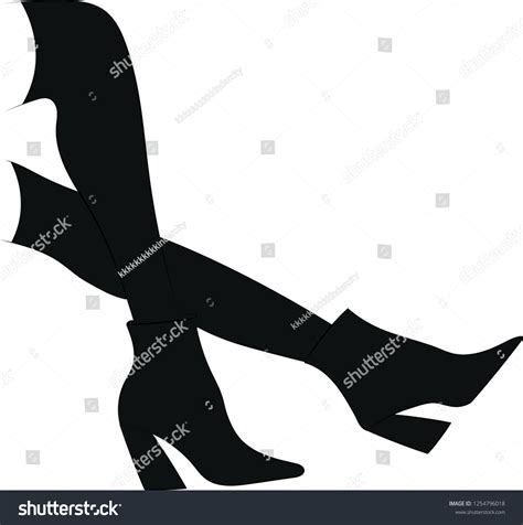 Long Female Legs Black Stockings Half Stock Vector Royalty Free