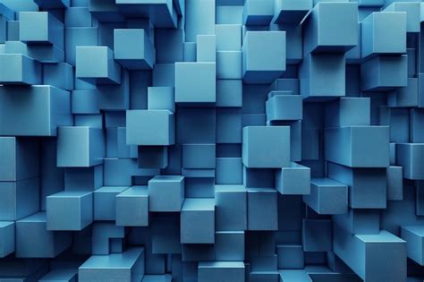 Blue Cube Abstract Background Premium Ai Generated Image