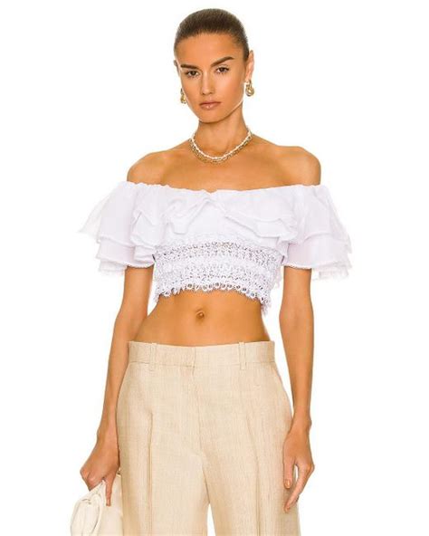 Charo Ruiz Ibiza Cotton Hanna Top In White Lyst