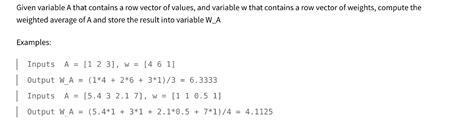 Solved MATLAB Given Variable A That Contains A Row Vector Chegg