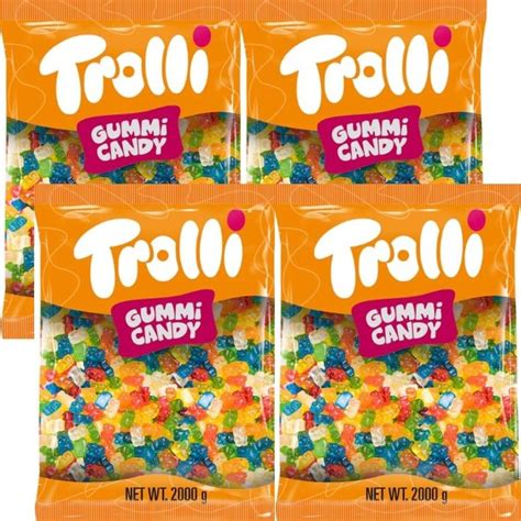 Trolli Gummy Bears Lollies Candy 2kg Bag 4 Pack Bulk Big W