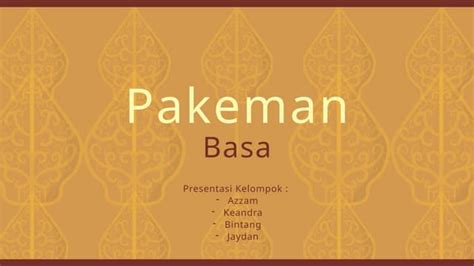Pakeman Basa Dalam Bahasa Sunda Materipptx