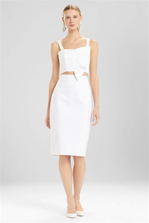 Buy Cotton Poplin Pencil Skirt In White Online Natori