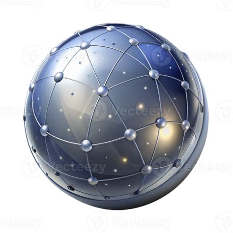 Vibrant Abstract 3d Metallic Sphere Network Illustration Professional