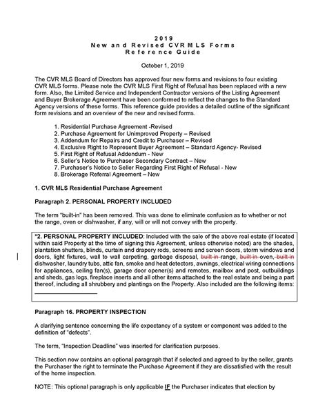 2019 new and revised cvr mls forms reference guide cvr mls support