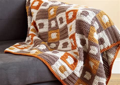 Manta afgana Cuadros Entrelazados Patrón en Crochet Gratis Crochetisimo