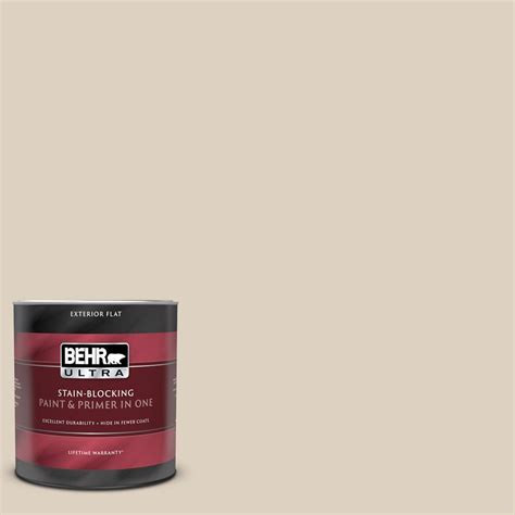Behr Ultra 1 Qt Ppu7 10 Roman Plaster Flat Exterior Paint And Primer