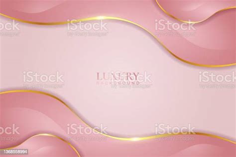 럭셔리 배경 다이나믹 핑크 파스텔 소프트 우아한 샤이니 골든 라인 3차원 형태에 대한 스톡 벡터 아트 및 기타 이미지 3차원