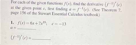 Solved For Each Of The Given Functions Fx ﻿find The