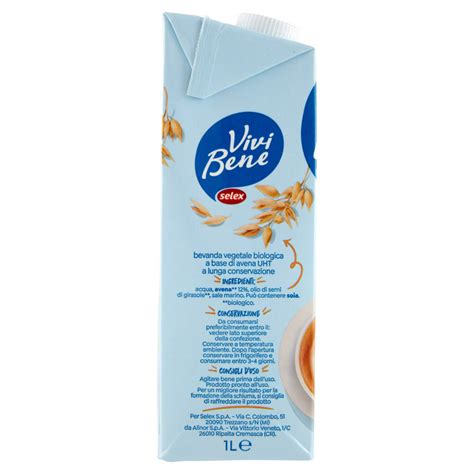 Selex Vivi Bene Bevanda A Base Di Avena Barista Biologica 1 L NonPesa