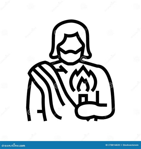 Prometheus Greek God Ancient Line Icon Vector Illustration Stock Vector