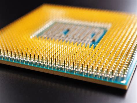 Processor Microprocessor Of A Computer Or Laptop Lies On A Dark Matte
