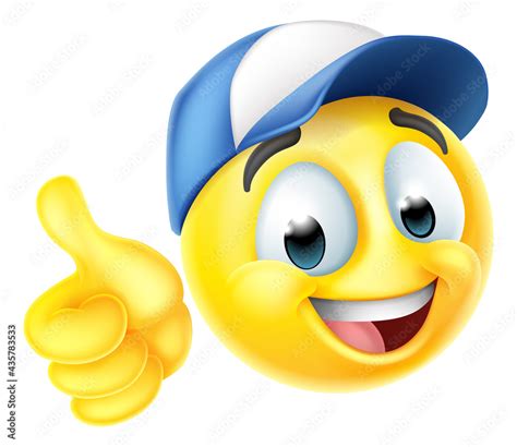 Cartoon Emoji Emoticon Face Wearing A Cap Hat Stock Vector Adobe Stock