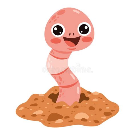 Cartoon Drawing Of A Worm Stock Vector Illustration Of Soil 254618423