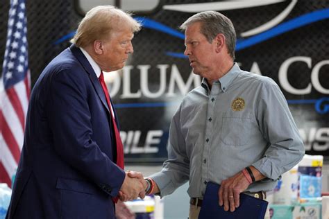 Trump, Georgia Gov. Kemp use hurricane recovery to make first 2024 appearance together | News ...