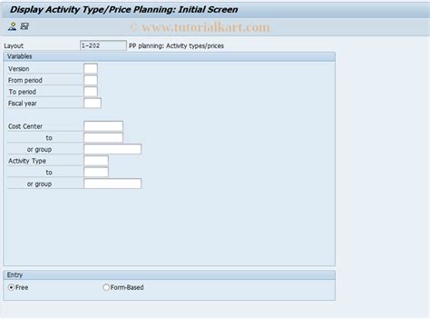 KPB7 SAP Tcode Display Activity Type Plan Data