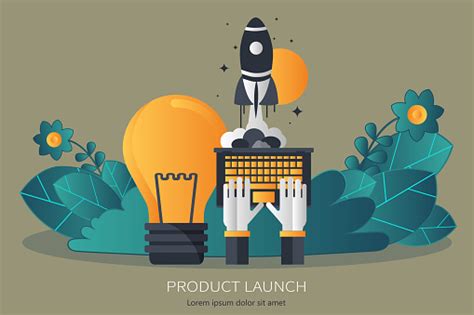 새로운 비즈니스 프로젝트 스타트업 개발의 플랫 디자인 모던 벡터 일러스트 컨셉과 시장에 새로운 혁신 제품을 출시할 수 있습니다 스톡 일러스트레이션 개념에 대한 스톡 벡터
