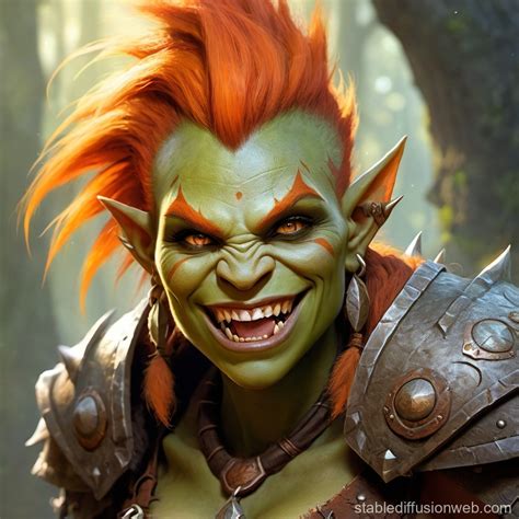 Pale Skinned Orc Lady With Scar Stable Diffusion Online