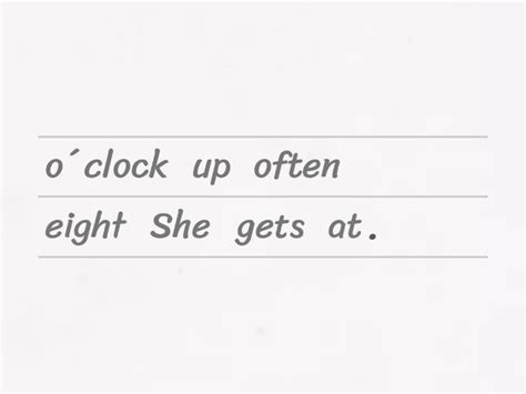 Present Simple Frequency Adverbs Unjumble