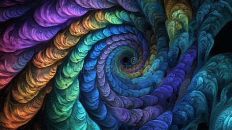 Abstract Colorful Spiral Fractal Art Design Stock Illustration Illustration Of Turquoise