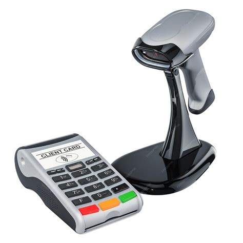 Premium Photo Barcode Reader With Posterminal 3d Rendering