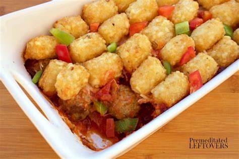 Italian Meatball Tater Tot Casserole Recipe Easy One Dish Dinner