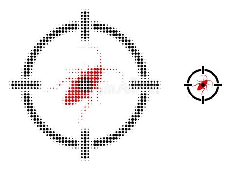 Target Cockroach Halftone Dot Icon Stock Vector Illustration Of