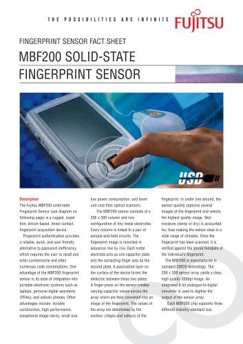 Mbf200 Solid State Fingerprint Sensor Fact Sheet Fujitsu Pdf Catalogs Technical