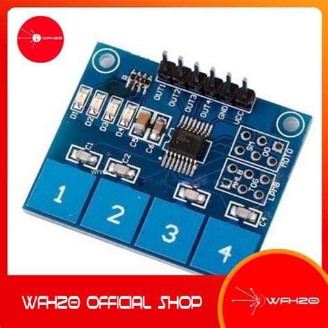Jual TTP224 Sensor Sentuh Digital Touch Sensor Modul Capacitive Switch 4 Channel Arduino