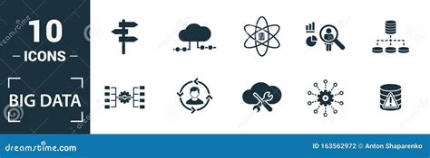 Ambiguity Icon Set Four Elements In Diferent Styles From Big Data