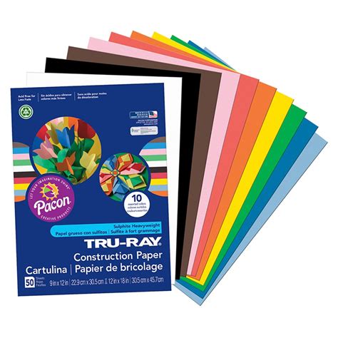 Construction Paper Standard Assorted 9 X 12 50 Sheets Pac103031 Dixon Ticonderoga Co