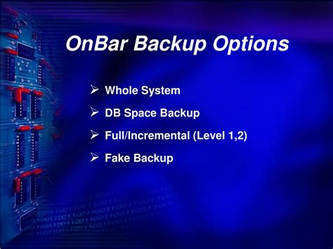 Ppt Ibm Informix Backup And Recovery Using Onbar Powerpoint