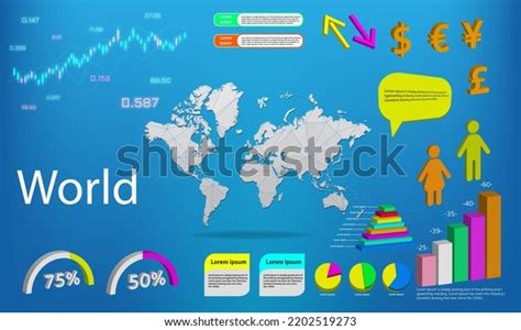 세계 지도 정보 그래픽 차트 스톡 벡터로열티 프리 2202519273 Shutterstock