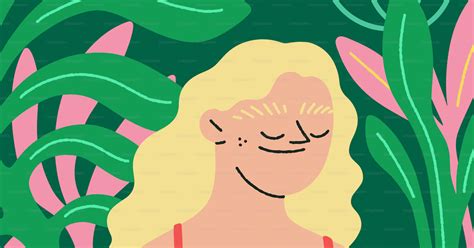 Una Mujer En Bikini De Pie Frente A Las Plantas Vector Imagen De