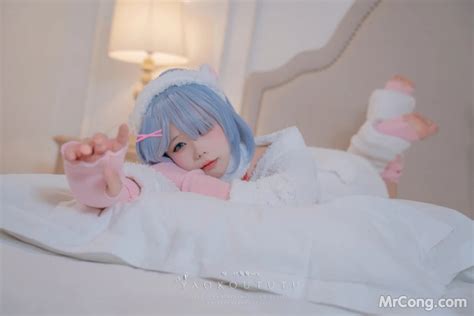 Coser黏黏团子兔 T3特典 蕾姆咩咩 53 Photos Hot Girl China