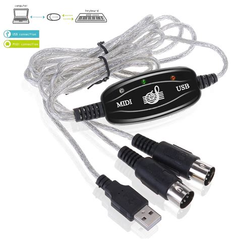 5-Pin MIDI Cable Line Music Editor MIDI to USB Cable Keyboard Cable ...