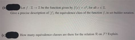 Solved Let F Be The Set Of All Functions From Z To Z Define Chegg
