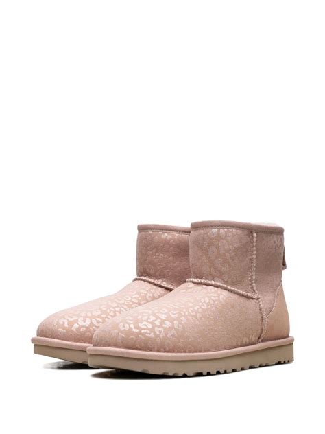 Ugg Mini Snow Leopard Classic Boots Pink Farfetch