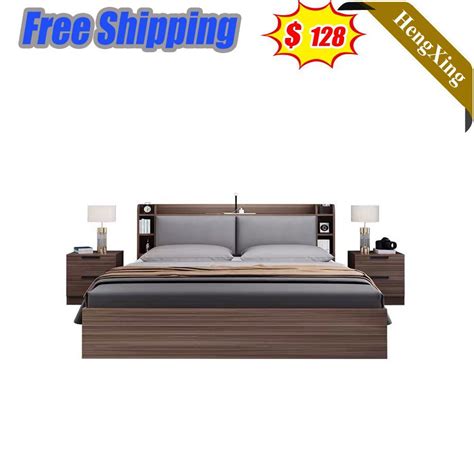 Wholesale Modern Bed Wooden King Size Storage Bed Bedroom Furniture