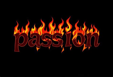 Typography Design Of The Word Passion With Fiery Intense Letters With A