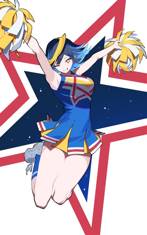 Safebooru 1girl Absurdres Armpits Blue Hair Cheerleader Highres